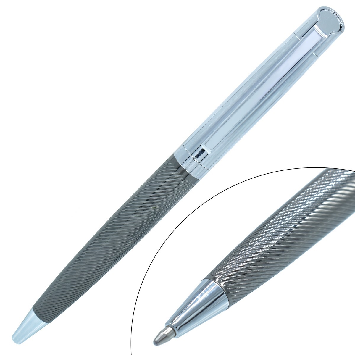 JustKraft Ball Pen | Half Gun Metal and Silver Clip