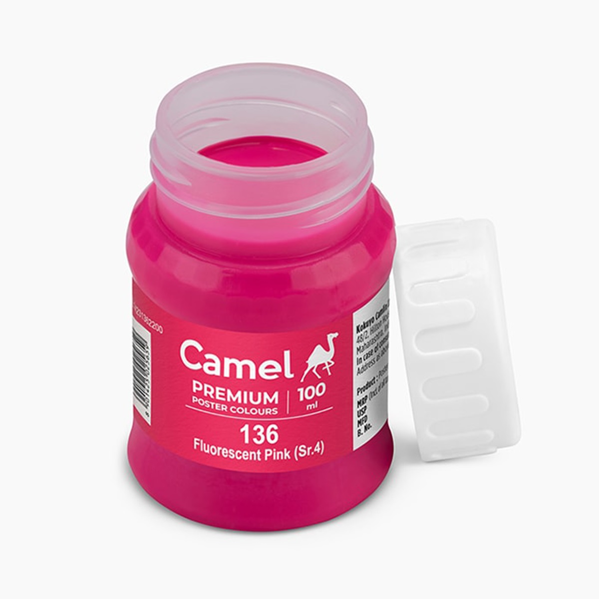 Camel Premium Poster Colours | Series 4 | Fluorescent Pink 136 | 100 ml