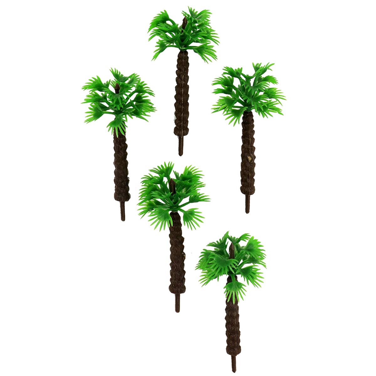 JustKraft Miniature Artificial Coconut Tree For Models Pack of 5 | 3 Inch