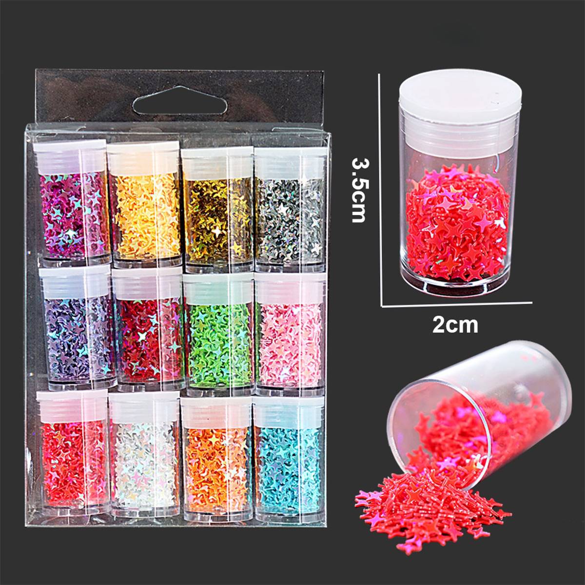 JustKraft DIY Craft PVC Sequins | 12 Pieces | Star Fish