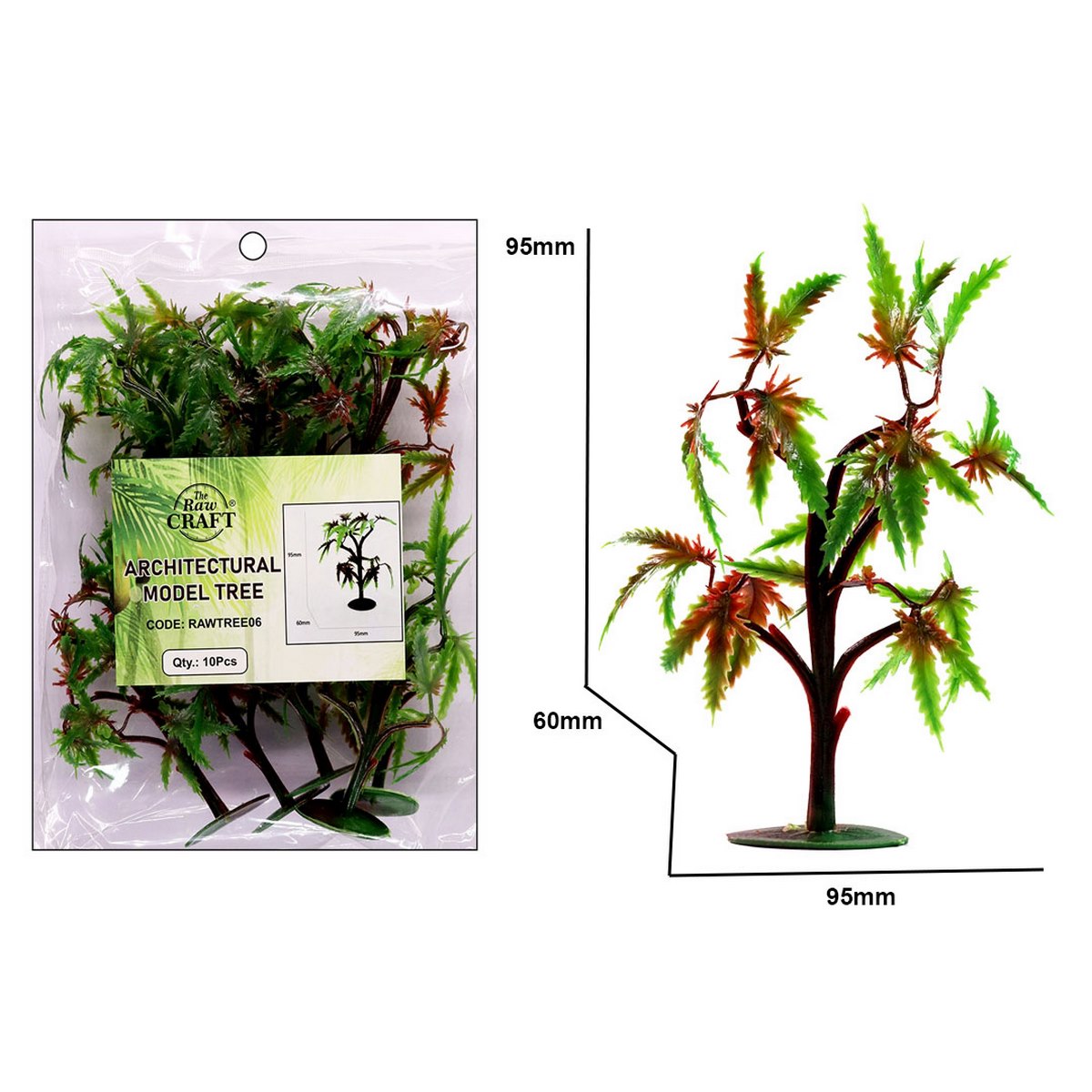 JustKraft Miniature Artificial Tree For Models | Pack of 10 | JKTTREE06