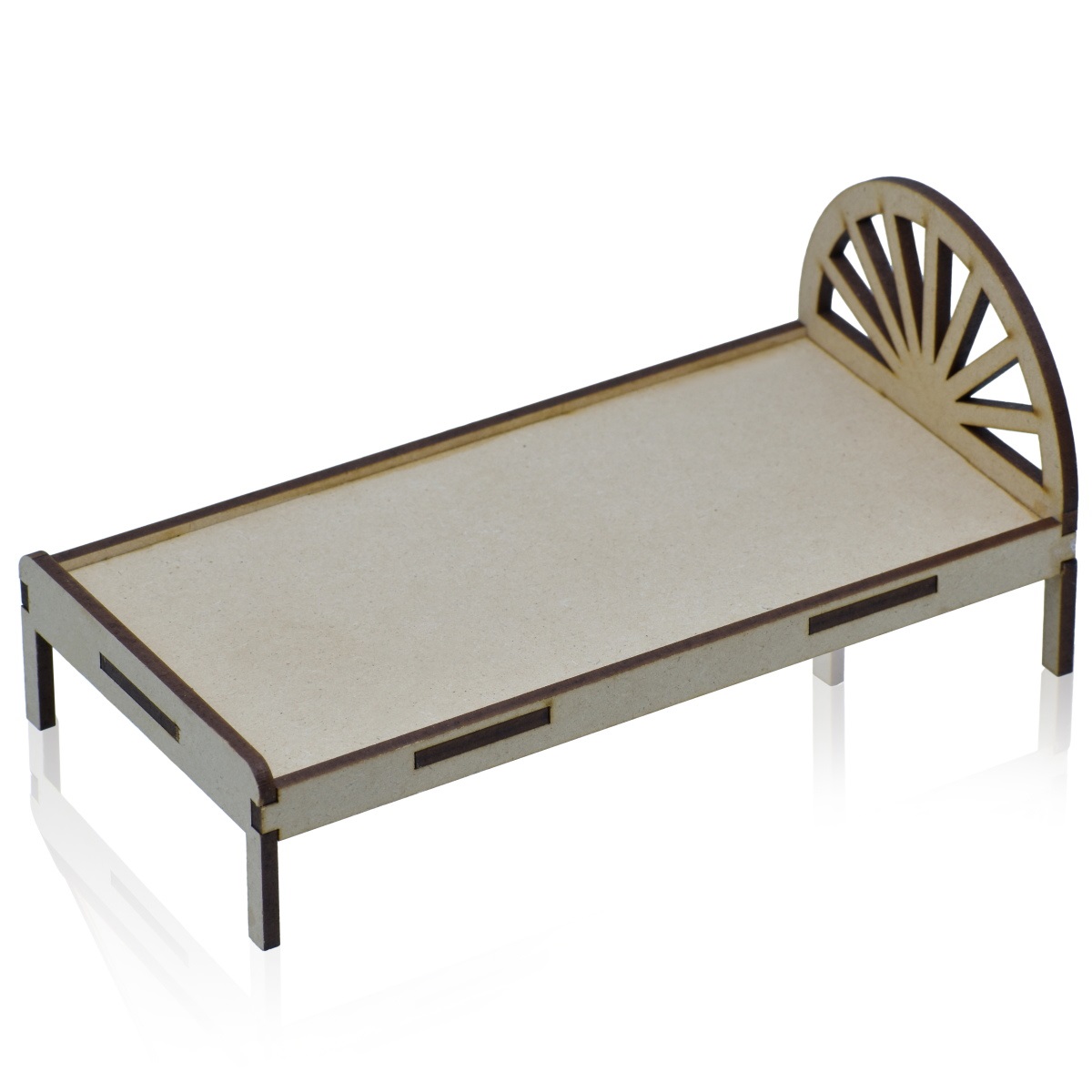 JustKraft MDF 3D Miniature Cutout | Vintage Bed | M3MC03