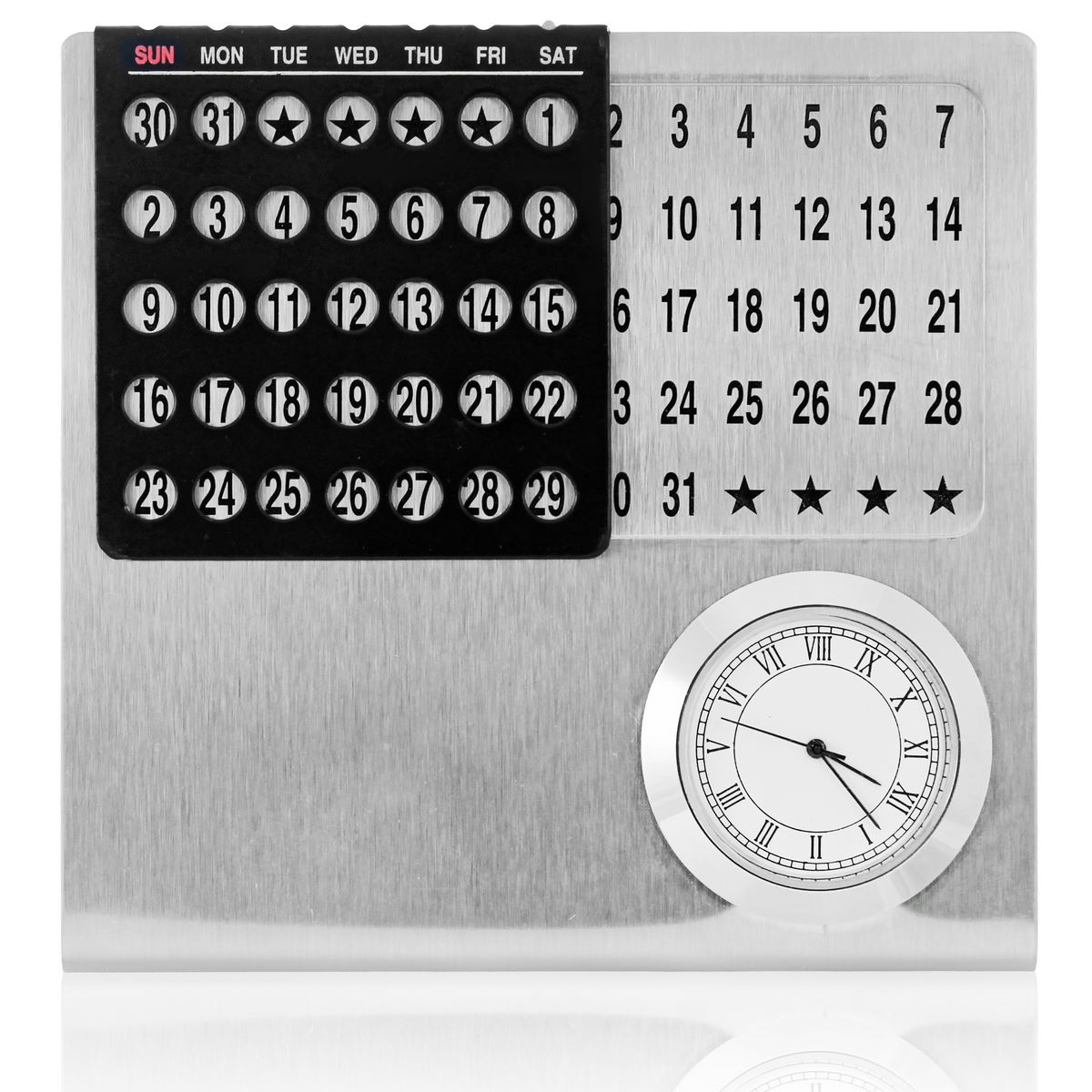 JustKraft Table Top Life Time Calendar With Clock Only | TT390
