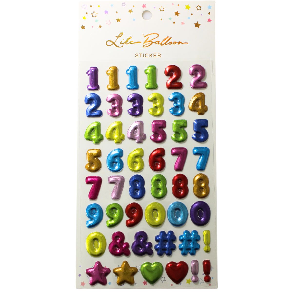 JAGS Multicolor Number Stickers | Pack of 48 Stickers